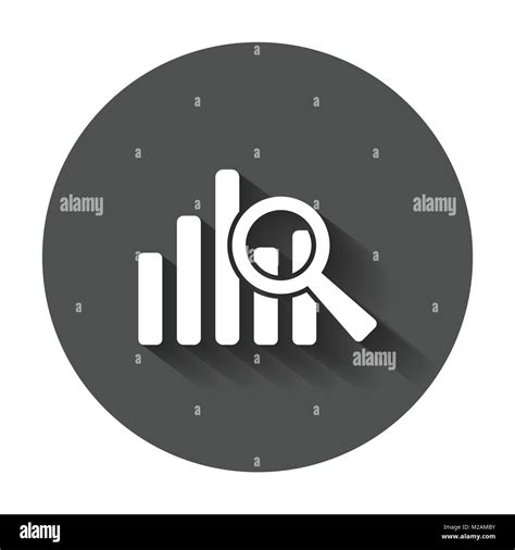 business graph icon chart flat vector illustration with long shadow