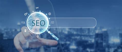 Premium Photo Search Engine Optimization Seo Concept On Dark Blue