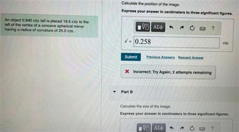 Solved Calculate The Position Of The Image Express Your Chegg