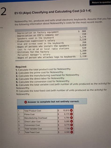 solved return to question 2 e1 13 algo classifying and