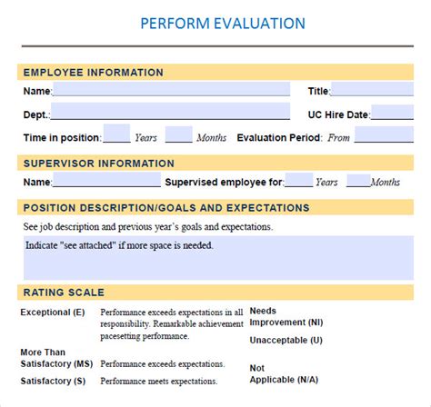 Free 9 Sample Performance Evaluation Templates In Pdf Ms Word