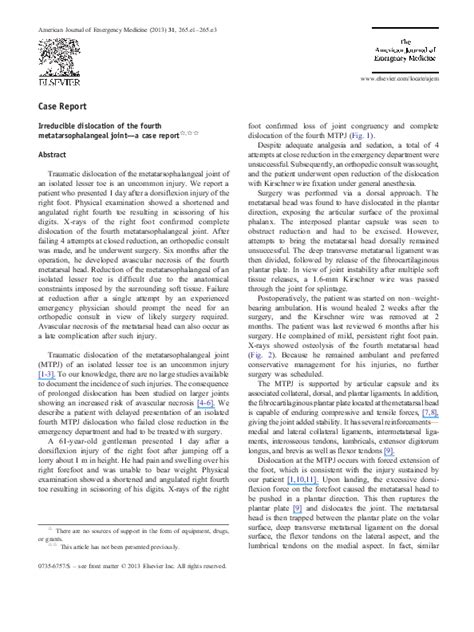 Pdf Open Irreducible Fracture Dislocation Of The Four Ulnar Metacarpals At The