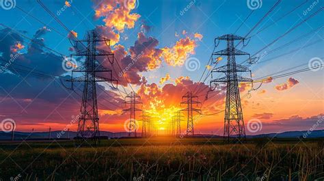 Iot Enabled Smart Grids At Sunset Concept Energy Efficiency Smart Technology Sunset Views