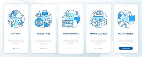 Onboarding Mobile App Page Screen Showcasing Concepts Of Microplastic Sources Vector Vector