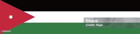 요르단 국기 요르단 광장 깃발입니다 긴 현수막 플래그 아이콘입니다 표준 색상 사각형 아이콘입니다 컴퓨터 일러스트레이션 디지털