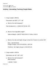 Global Logistics Calculating Trucking Freight Rates Course Hero