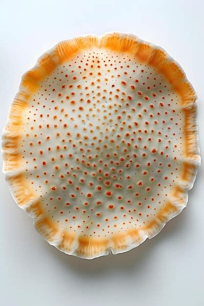 Orange And White Round Object With A Bumpy Surface Premium Ai