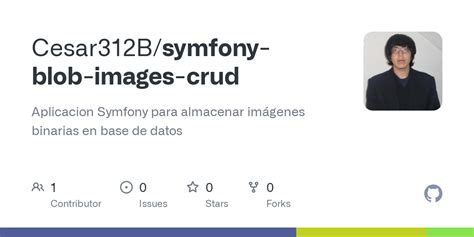 GitHub Cesar B symfony blob images crud Aplicacion Symfony para almacenar imágenes binarias