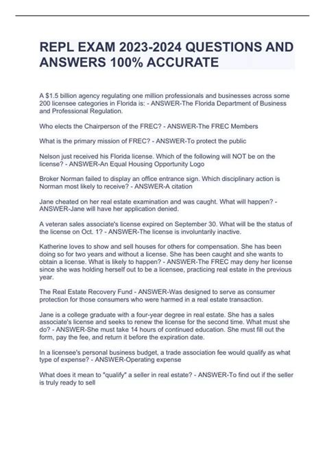 Repl Exam Questions And Answers 100 Accurate Repl Stuvia Us