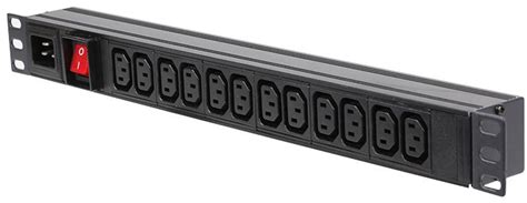 1U 12 Way 10A IEC C13 Sockets To IEC C20 Socket Horizontal PDU Lms Data CPC