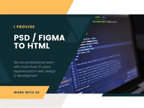 HTML Code Figma PSD Adobe XD Upwork