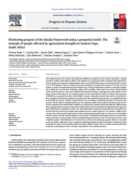 pdf monitoring progress of the sendai framework using a geospatial