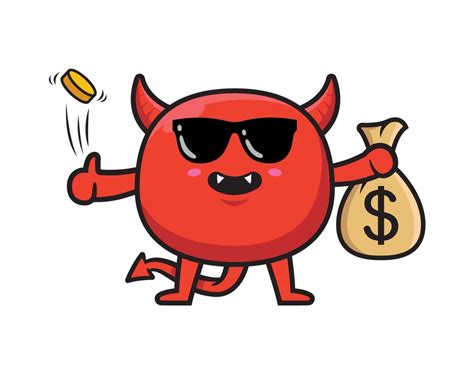 Cute Devil Mascot Character With Money Design 60226943 Vector Art At Vecteezy
