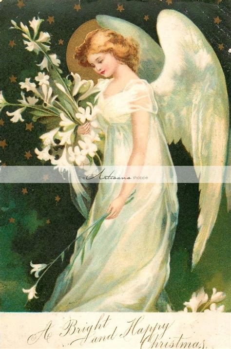 Angel Illustration Green And White Angel Design Angel With Flower