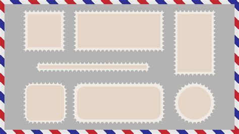 Post Stamp Frame Postal Card Border Template For Vintage Envelope
