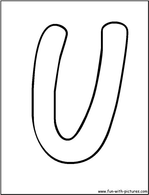 Bubble Letters U Coloring Page