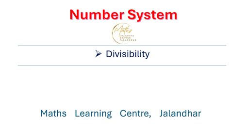 divisibility of numbers number systems ppt