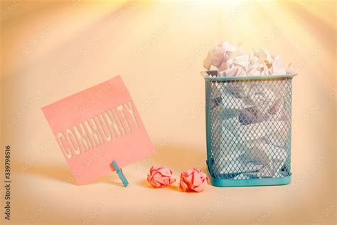 Writing Note Showing Community Business Concept For Group Of Showing With A Common