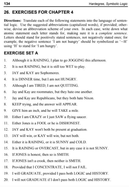 Solved 133 Chapter 4 Translations In Sentential Logic 25