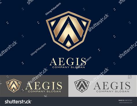 Aegis Logo Template Design Vector Stock Vector Royalty Free 588707501 Shutterstock