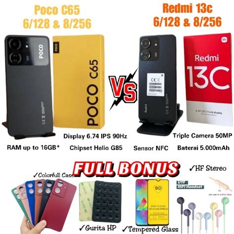 Jual XIAOMI REDMI 13C 8 256 Vs XIAOMI POCO C65 NFC 8 256 RAM 8 8GB ROM 256GB REDMI 13C NFC 6 128