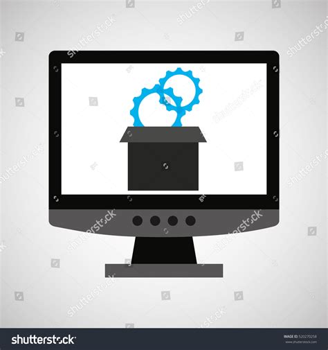 Programming Coding Computer Gears Vector Illustration Stock Vector