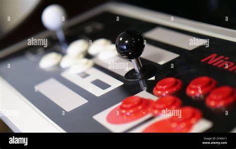 Close Up Of A Classic Arcade Joystick And Buttons On A Gaming Console