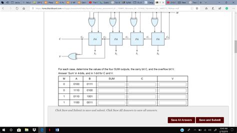 Solved The Addersubtractor Circuit Has The Following Values