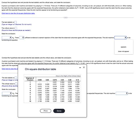Solved Conduct The Hypothesis Test And Provide The Test Chegg Com