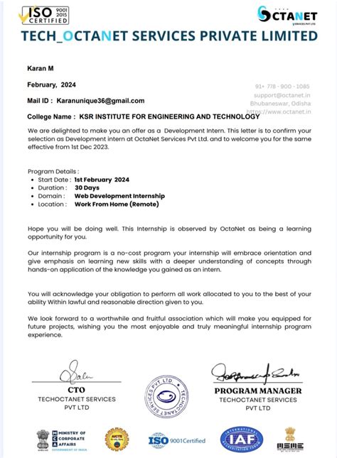 Karan M On Linkedin Webdevelopment Internship Octanetservice