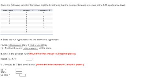 Solved Given The Following Sample Information Test The