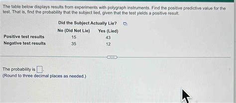 solved the table below displays results from experiments with