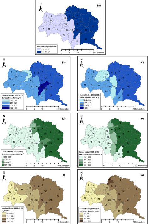 Spatial Distribution Of Average 2000 And 2013 Simulated Hydrological