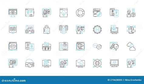 Web Design Linear Icons Set Layout Typography Graphics Navigation