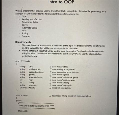 Solved Intro To Oop Write I Program That Allows A User To