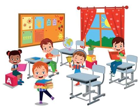 Cartoon Classroom Learning Vector Art Icons And Graphics For Free Download