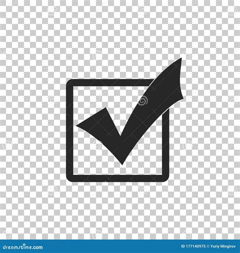 Check Mark In A Box Icon Isolated On Transparent Background Tick Symbol Stock Vector