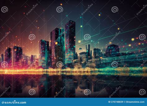 Abstract Smart City Technology Connection Concept Generative Ai Stock