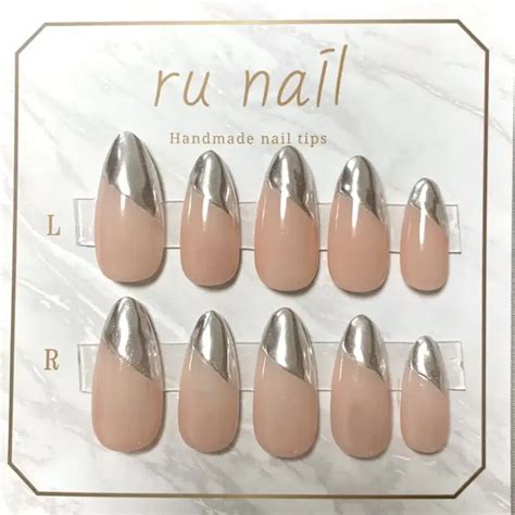 Nail Artsticker 사선프렌치프렌치네일실버네일네일네일팁 On Bunjang Global Site