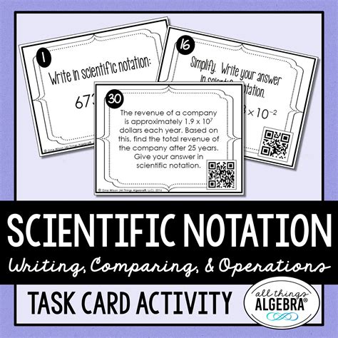 Scientific Notation Writing Comparing Operations Applications Task