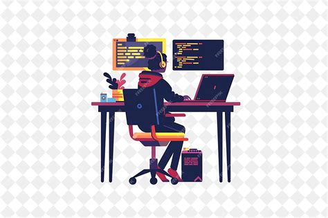 Minimalist Programmer With Characters Coding And Debugging S Png People In Daily Work