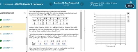 Solved Suppose That Widgets Can Be Produced Using Two Chegg