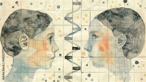 Mendelian Inheritance Grid Illustrating Genetic Principles With Hand Drawn Details Connecting