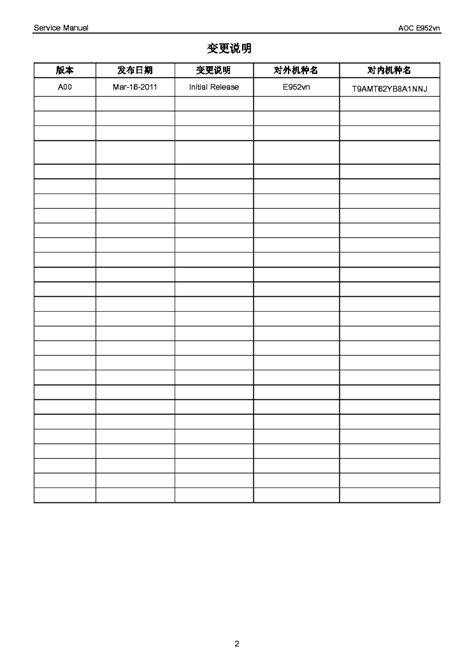 AOC E VN LCD MONITOR SERVICE MANUAL Service Manual Download Schematics Eeprom Repair Info