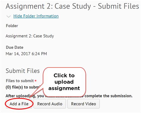 submit dropbox assignments through the assessments dropbox tool