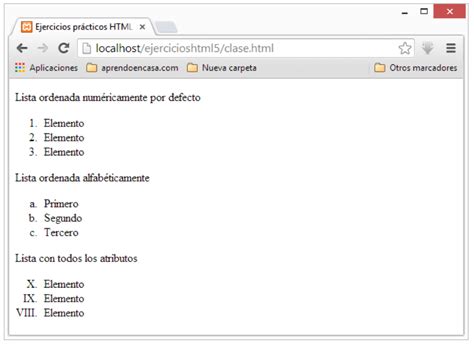 Listas Ordenadas Html