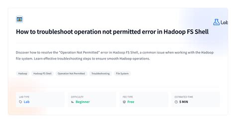 how to troubleshoot operation not permitted error in hadoop fs shell