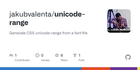 Github Jakubvalentaunicode Range Generate Css Unicode Range From A