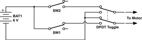 digital logic motor polarity reversing circuit using just spdt