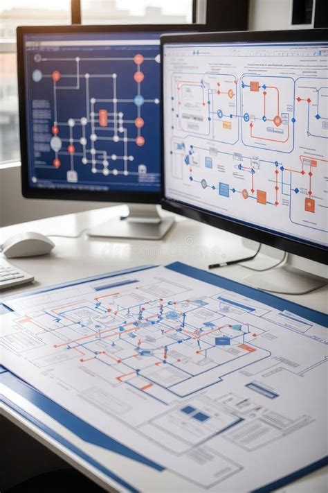 business process and automate workflows with flowcharts stock
